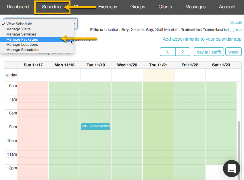 How do I set up contracts to be signed for packages? | Exercise.com