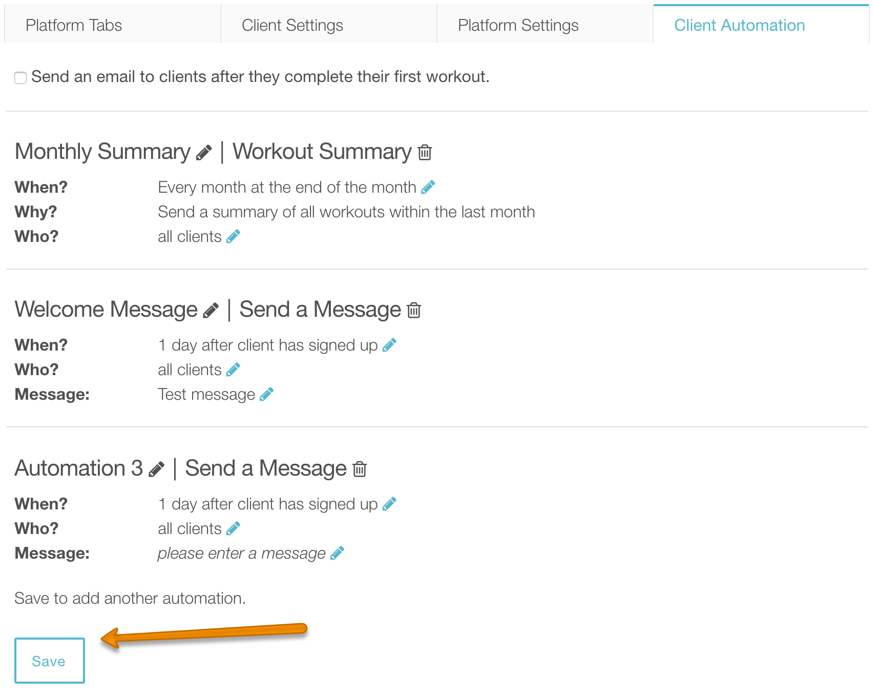 How Do I Set Up an Automatic Message to Send to Clients? | Exercise.com ...
