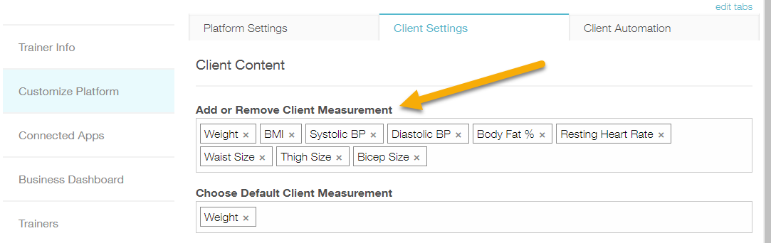 How do I set up which Measurement fields are displayed for clients ...
