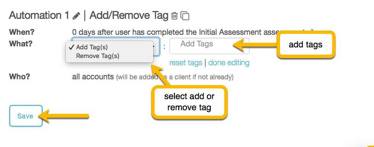How do I add or remove a tag automatically? | Exercise.com