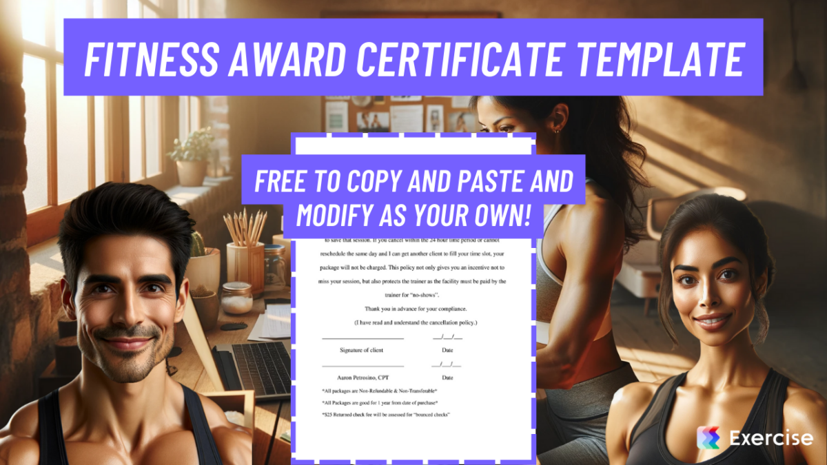 Fitness Award Certificate Template (PDF, DOC, XLS – FREE) | Exercise.com