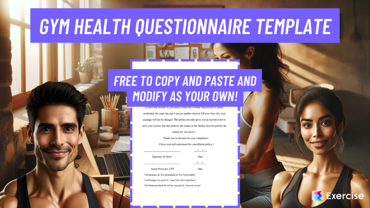 Gym Health Questionnaire Template (PDF, DOC, XLS – FREE) | Exercise.com