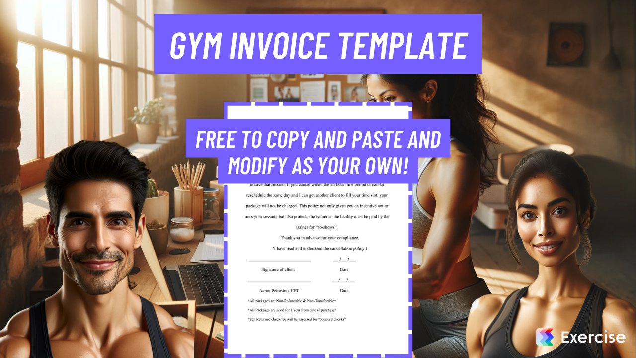 Gym Invoice Template (PDF, DOC, XLS – FREE) | Exercise.com