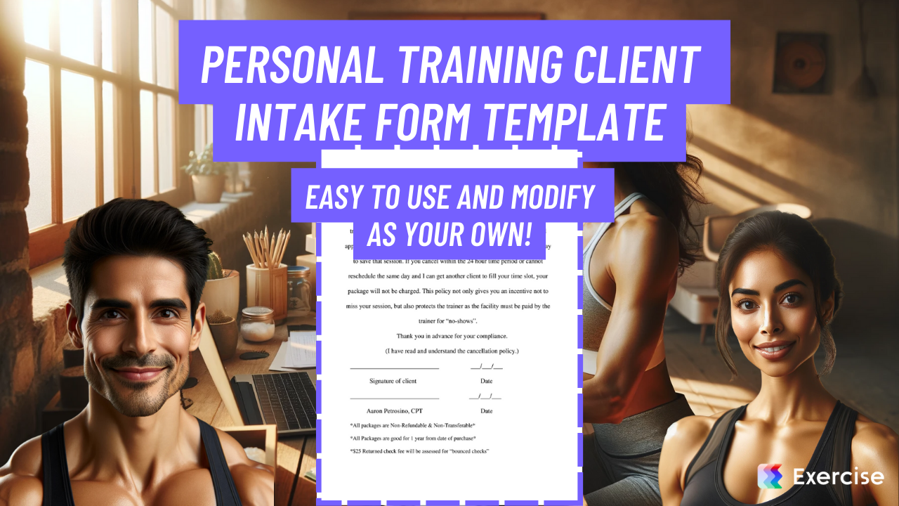 Personal Training Client Intake Form Template (PDF, DOC, XLS – FREE ...